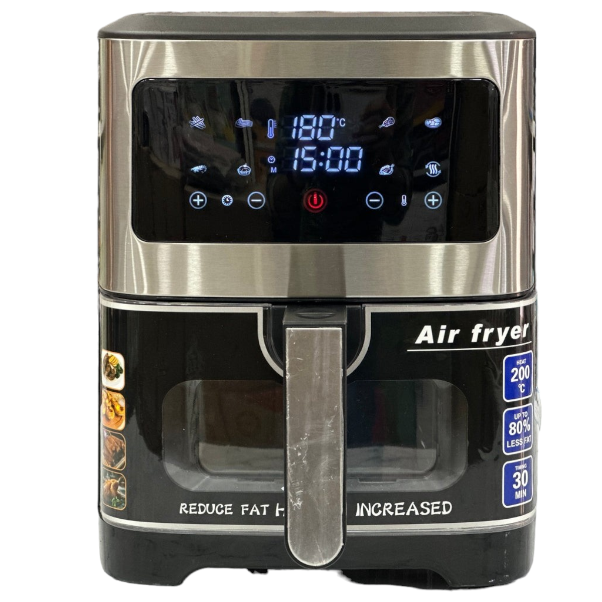 GOLDEN STAR AIR FRYER 9.5 LITRE DIGITAL DISPLAY TRANSPARENT VIEW INSID ...